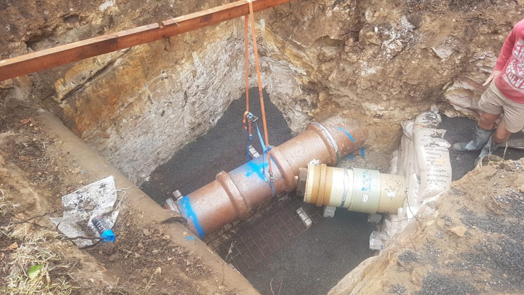 Pipes exposed prior to large Sydney Water manhole pouring | Sydney ...